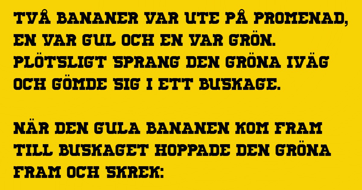 En gul och en grön banan var ute på en promenad - Gapskratt - Skrattsajten